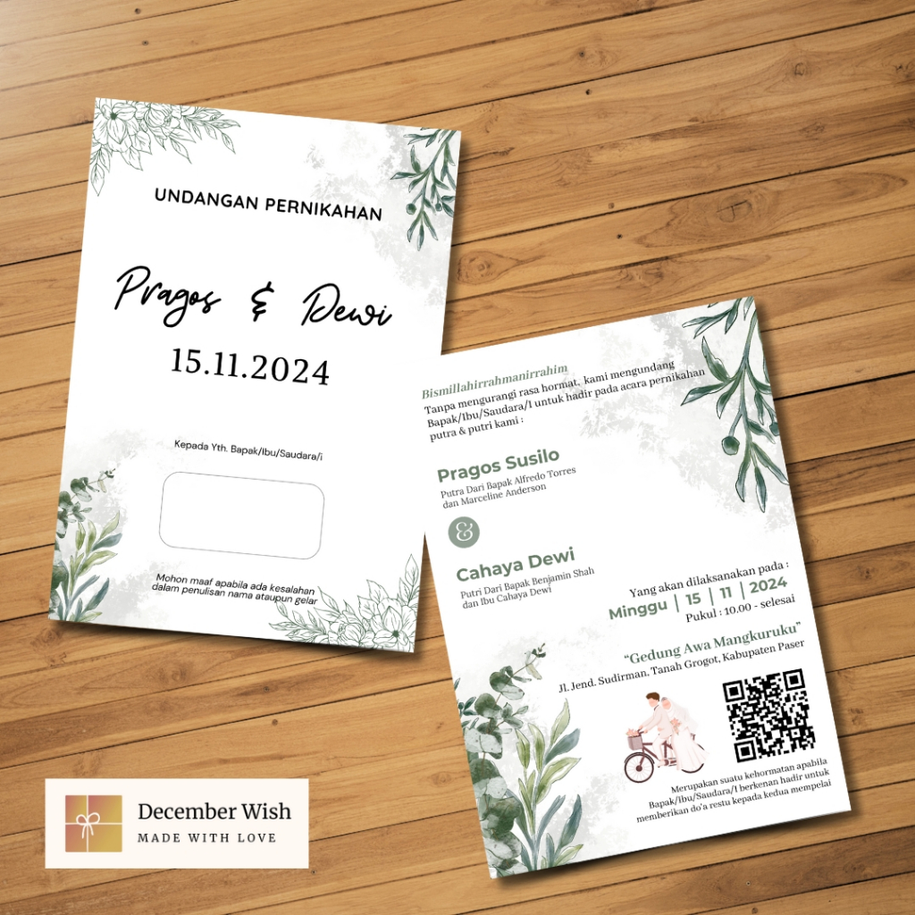 Jual Cetak Undangan Pernikahan Aesthetic Simple Elegant | Shopee Indonesia