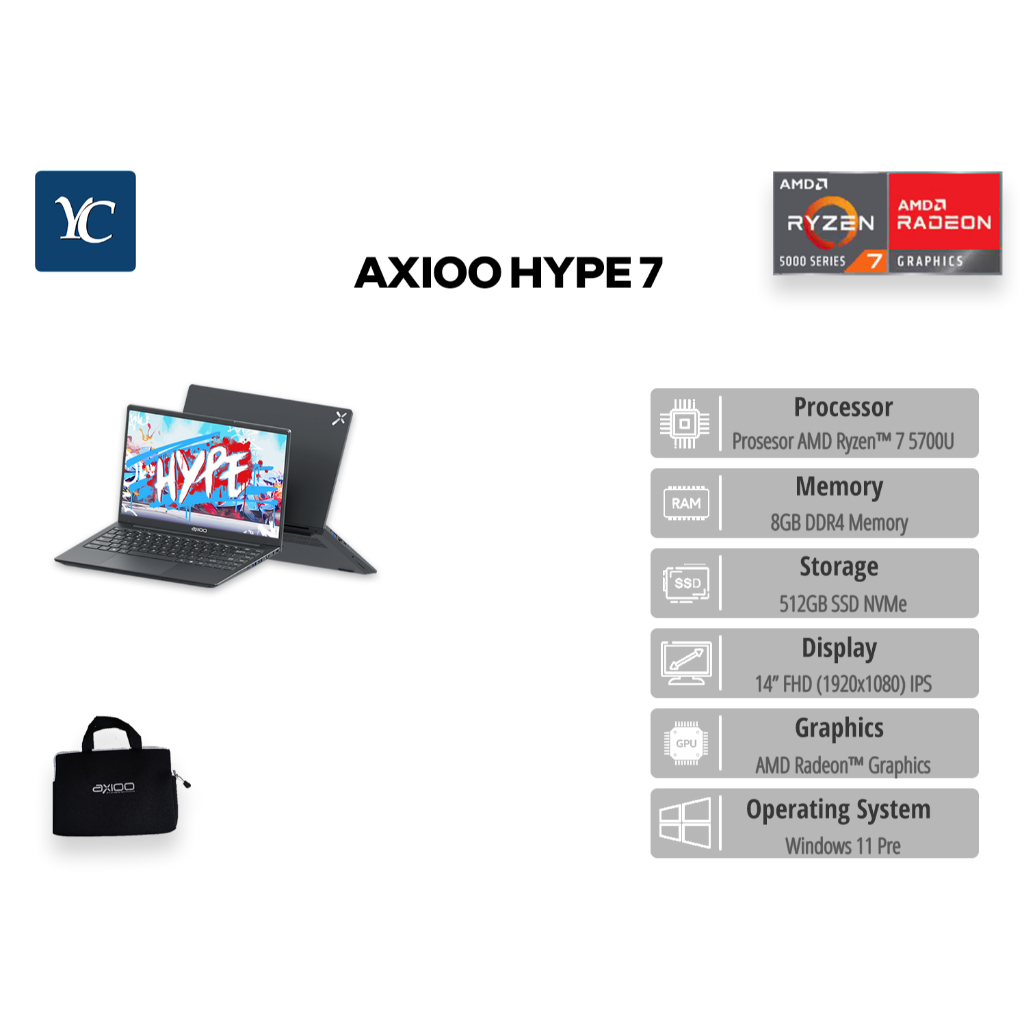 Jual LAPTOP AXIOO HYPE 7 AMD | Ryzen 7 5700U 8GB 512GB Windows 11 Pro ...