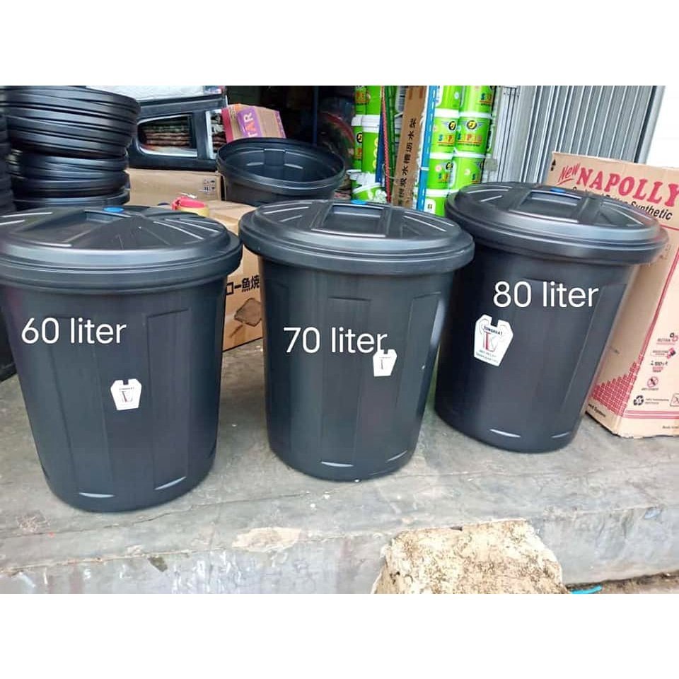 Jual Ember Tutup Tempat Sampah Tutup Hitam UK30, 40, 50, 60, 70, 80 Liter Tong kuat BATAM ...