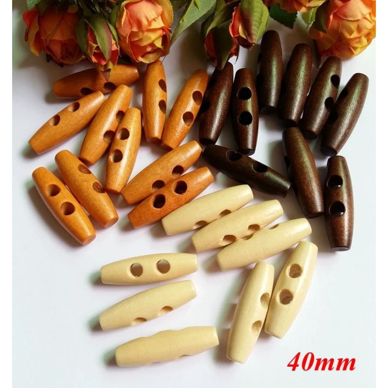 Jual Kancing Kayu Panjang 3cm (10 pcs) | Shopee Indonesia