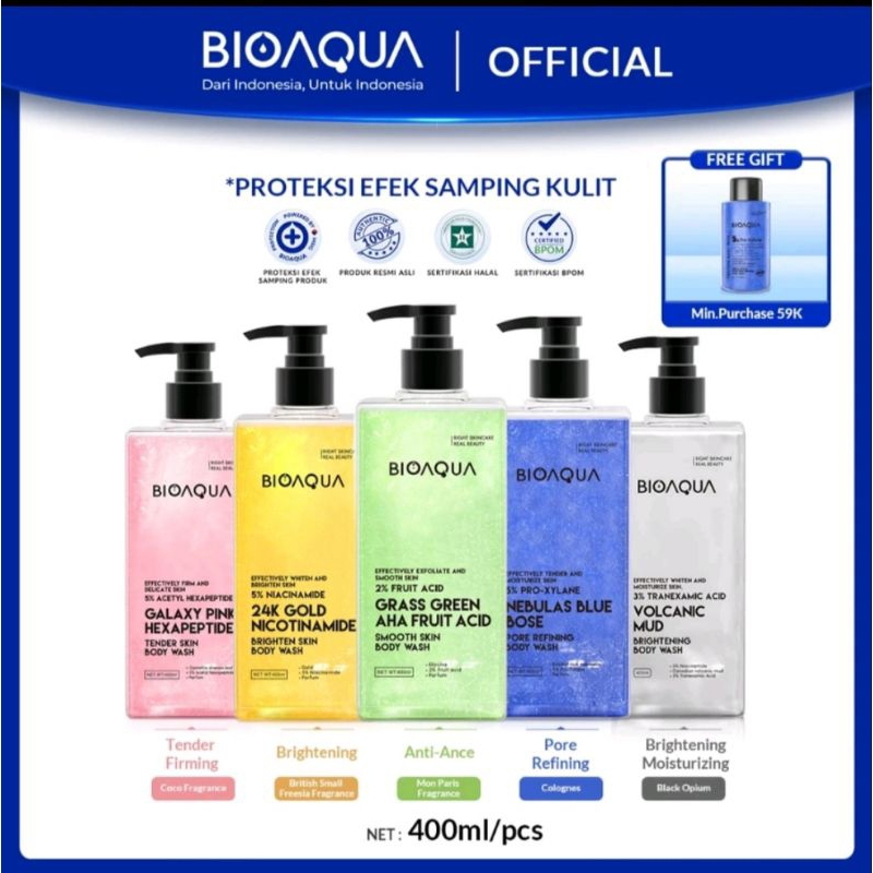 Jual BIOAQUA 24k Gold Whitening Perfume Body Wash | Shopee Indonesia
