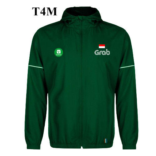 Jual jaket windbreakers grab grabfood grab pria custom jaket parasut ...
