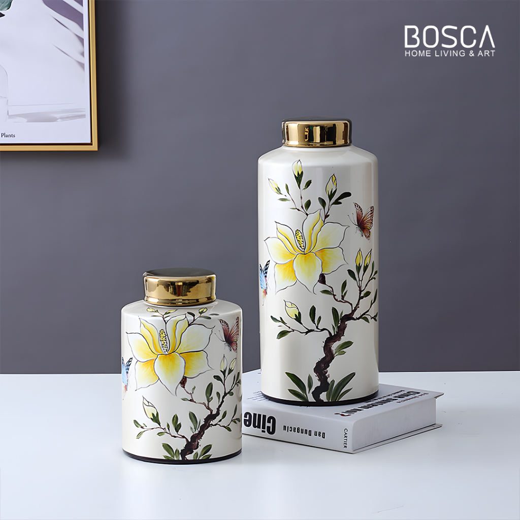 Jual Bosca Living - Marrie Gold Guci Vase / Guci Vas Bunga Keramik ...