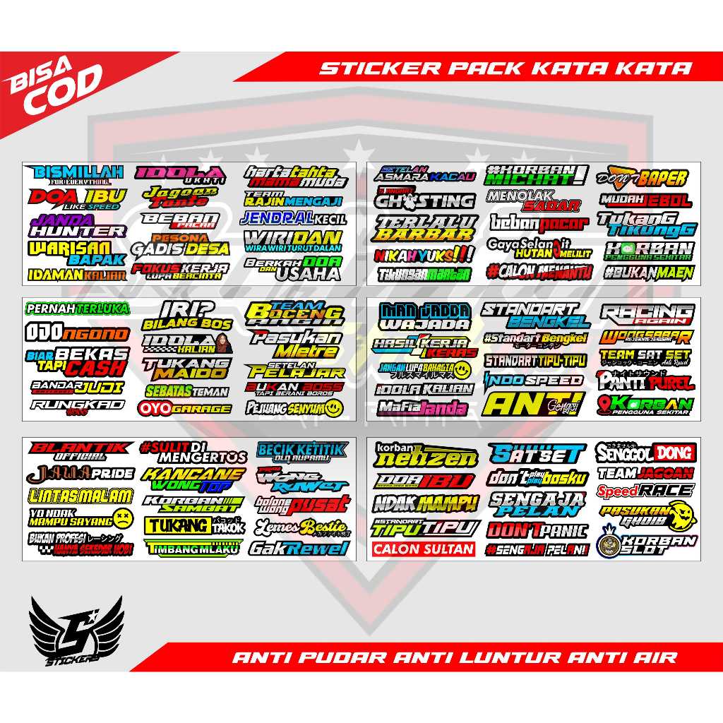 Jual STICKER PACK KATA KATA VIRAL / STICKER KATA KATA TERBARU / STICKER ...