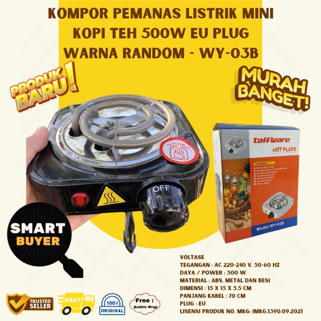 Jual Kompor Pemanas Listrik Mini Kopi Teh 500W EU Plug Mutu Terjamin ...