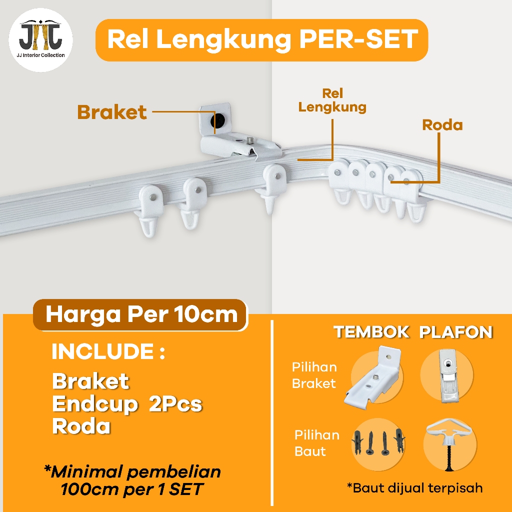 Jual Rel Lengkung Besi Rel Jendela Siku Tiang Gorden Fitting Room Rel ...