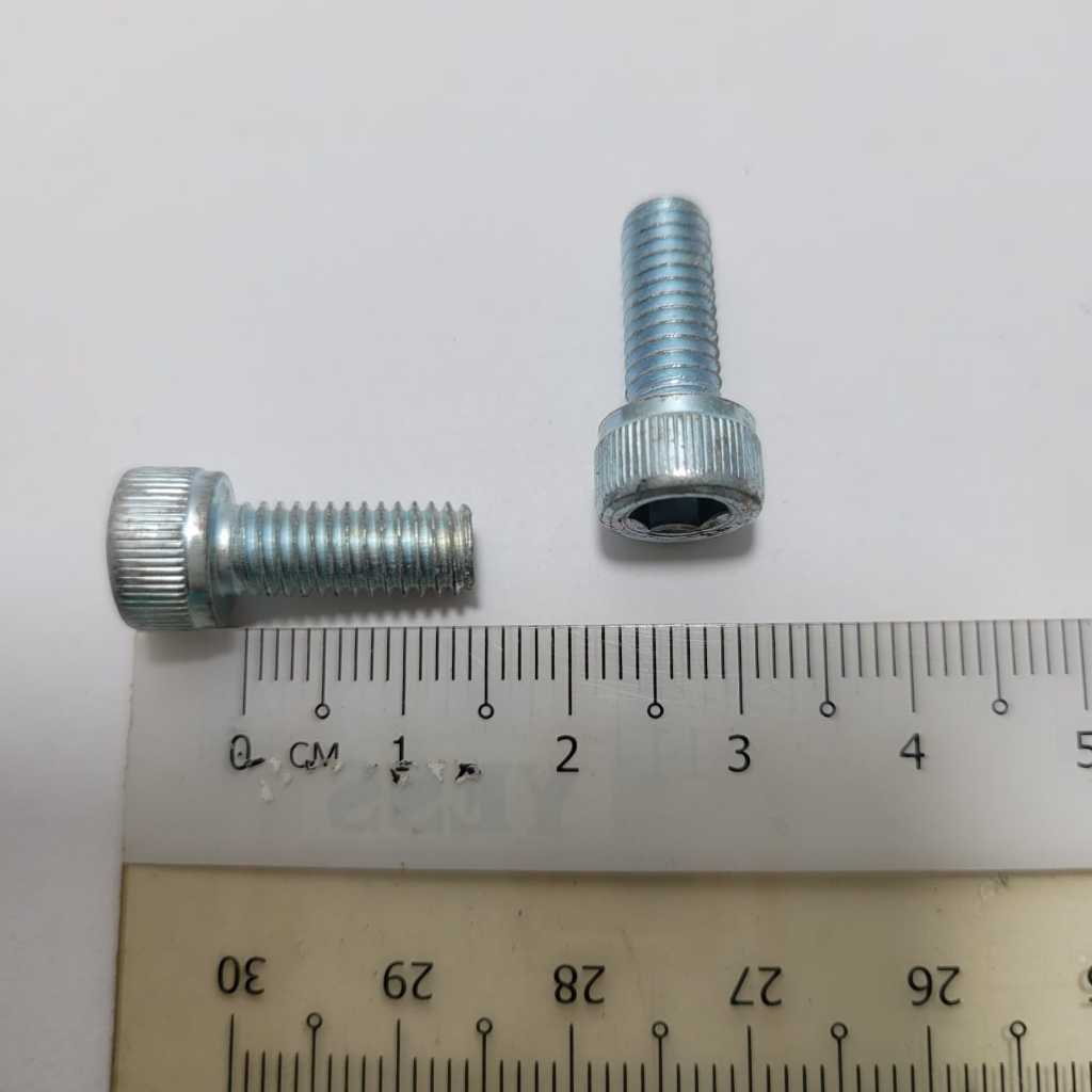 Jual Baut Mesin Tanam Sepeda Motor Bahan Galvanis Putih ukuran M6 x 15 ...