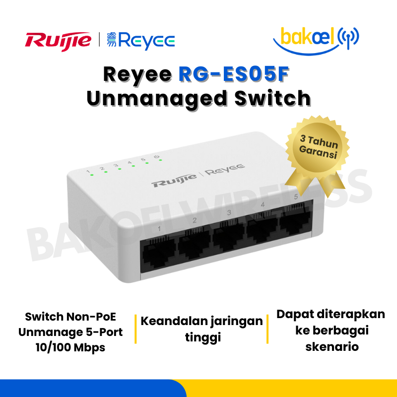 Jual Reyee RG-ES05F 5-Port 10/100 Mbps Desktop Plastic Switch | Shopee Indonesia