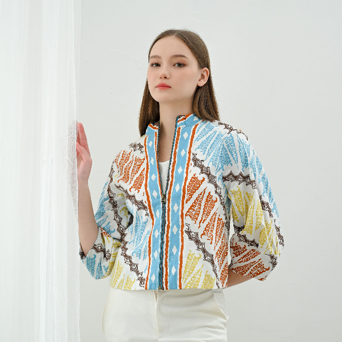 Jual Outer Batik 135 ZP /Jaket Batik Wanita Modern/ Luaran Batik ...