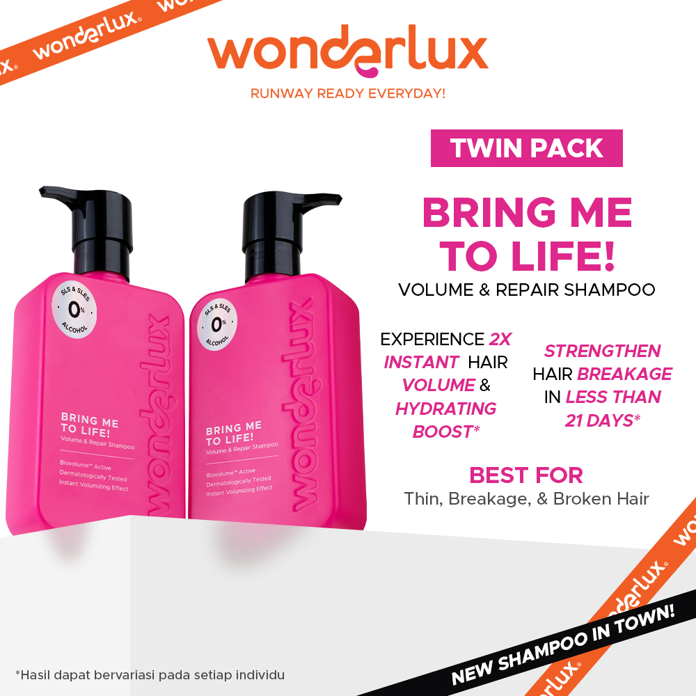 Jual Wonderlux Twin Pack Bring Me To Life! Shampoo to Volume & Repair ...