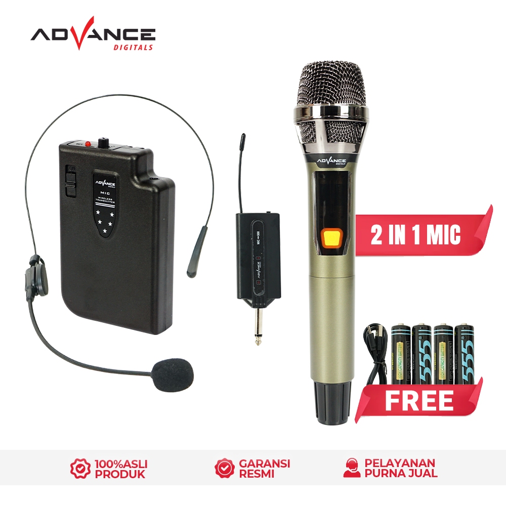 Jual Advance MIC-501 Mic Clip On Bando Wireless Microphone 2in1 Call ...