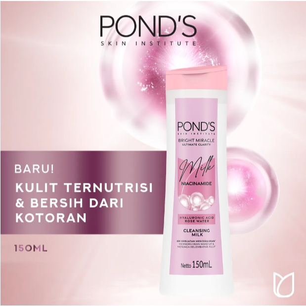 Jual Ponds Bright Miracle Cleansing Milk 150ml / Ponds Milk Cleanser ...