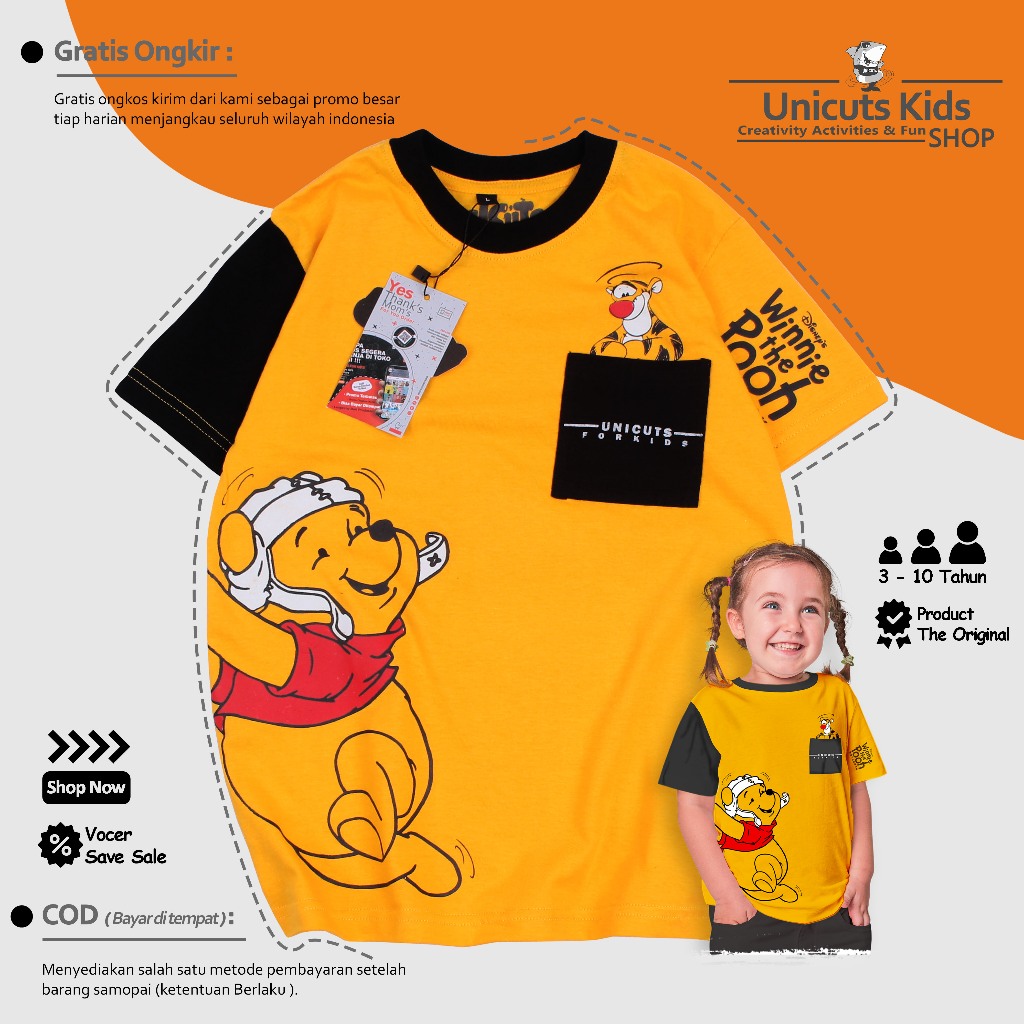 Jual Baju Kaos Anak Perempuan / Pakaian Anak Laki Laki Winnie The Pooh ...