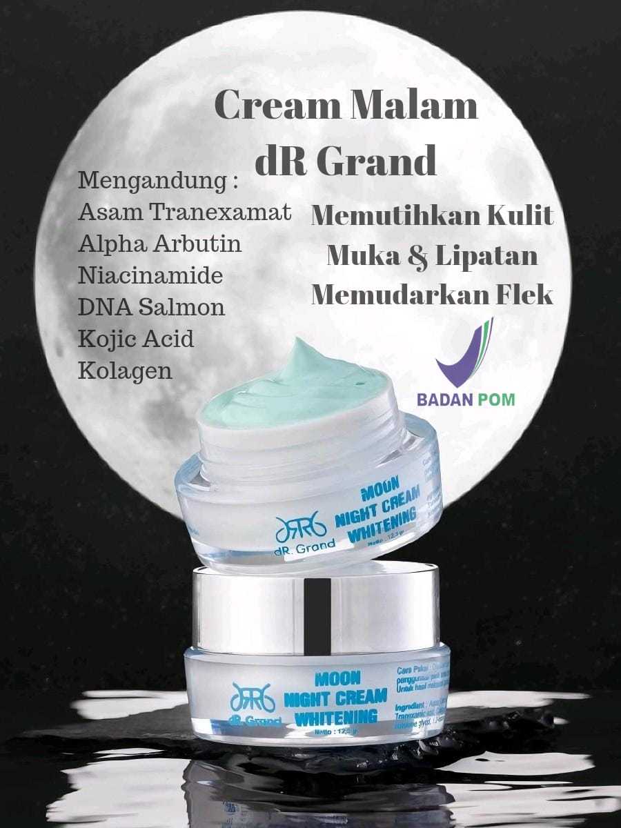 Jual dR Grand Moon Night Cream Malam Pemutih Kulit Wajah Whitening Anti ...