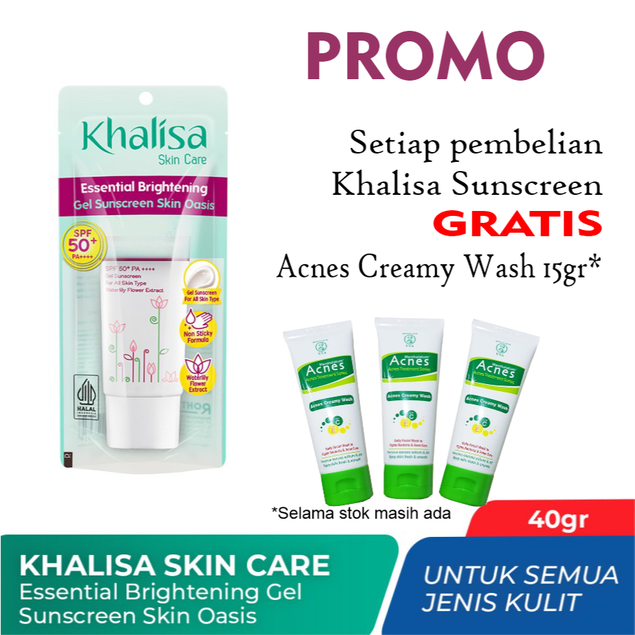 Jual Khalisa Gel Sunscreen Skin Oasis SPF 50+ PA++++ | Shopee Indonesia