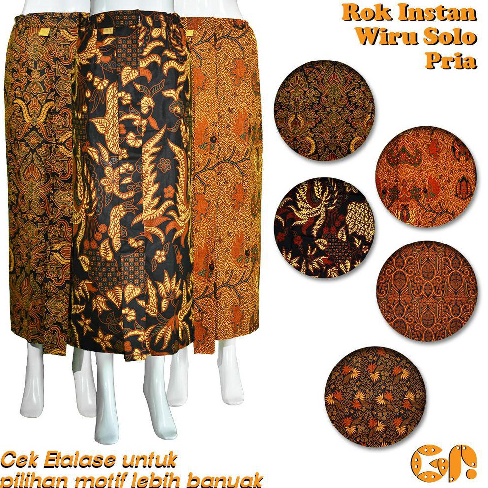 Jual KODE J79Y Rok Jarik Wiru Solo Pria Dewasa Rok Instan Pakaian Adat Jawa Batik Motif Kembang ...