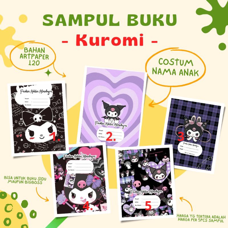 Jual 5 sampul buku KUROMI costum nama | Shopee Indonesia