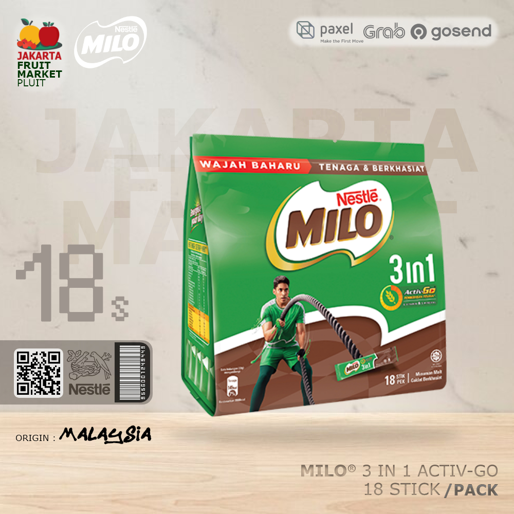 Jual MILO MALAYSIA 3 IN 1 ACTIVE GO minuman susu bubuk coklat stick ...