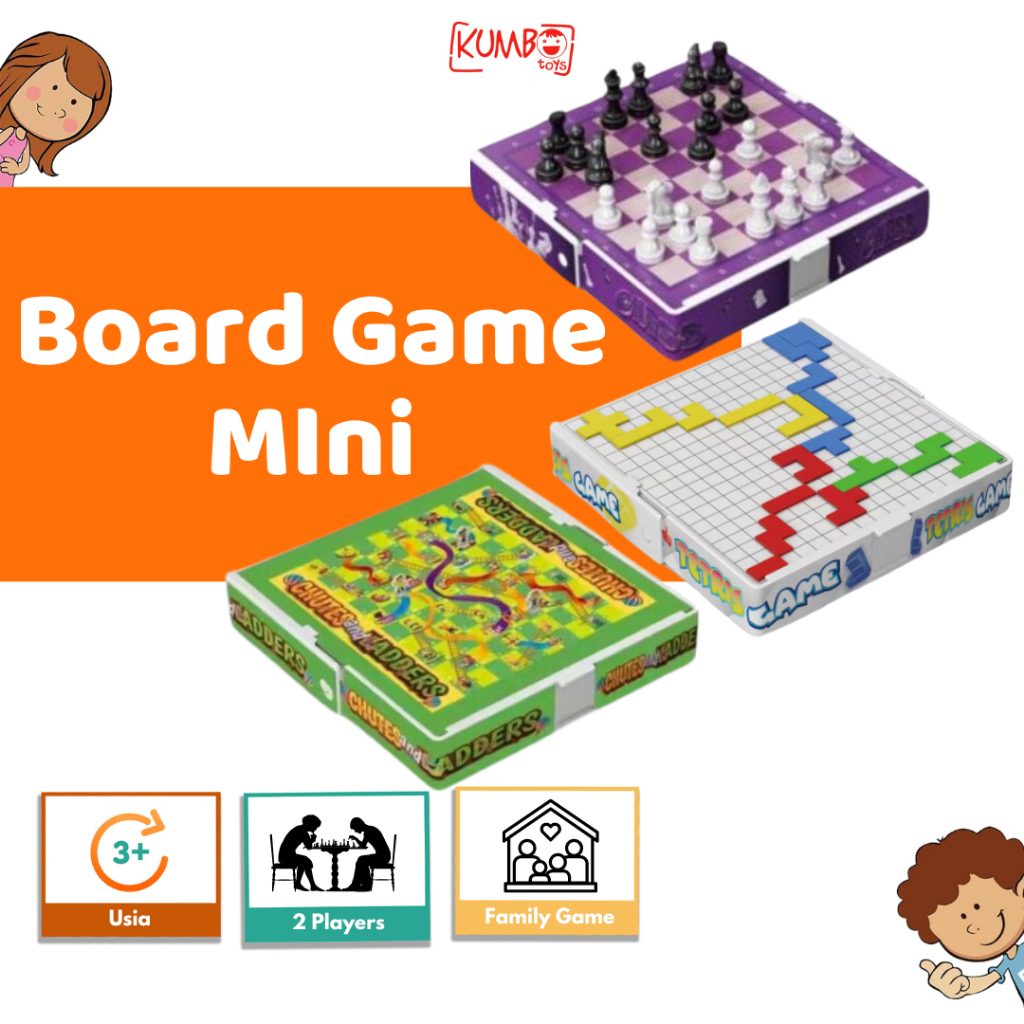 Jual Mainan Edukasi Anak Board Game Mini Catur Tetris Ular Tangga ...