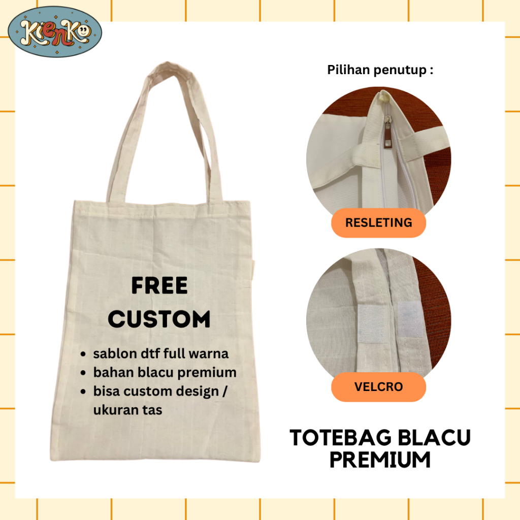 Jual Totebag Blacu Custom Sablon Full Color / Custom Souvenir / Tote ...