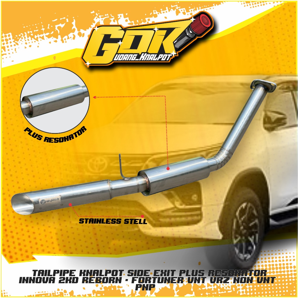 Jual TAILPIPE KNALPOT SIDE EXIT PLUS RESONATOR INNOVA 2KD REBORN ...