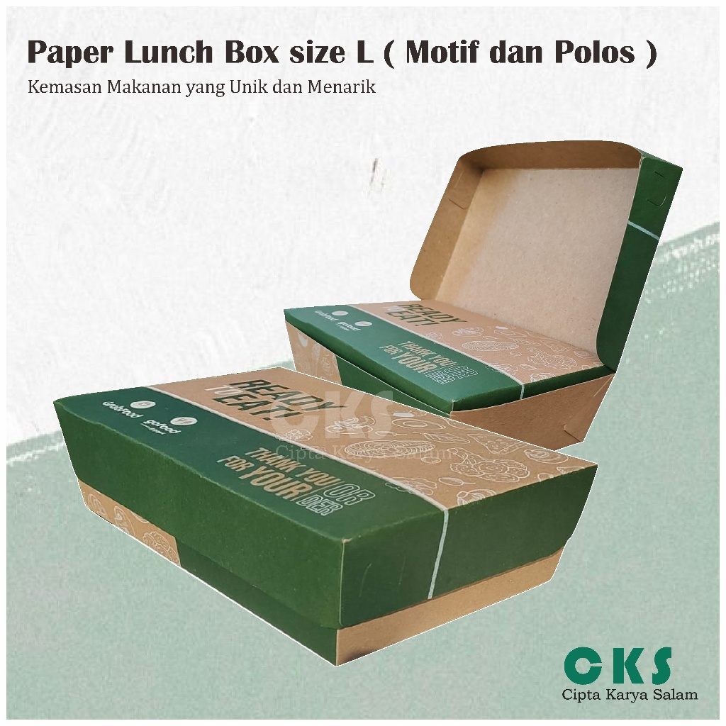 Jual Paper Lunch Box Size L Kertas Kemasan Maknan Kraft Fodgrade Bok ...