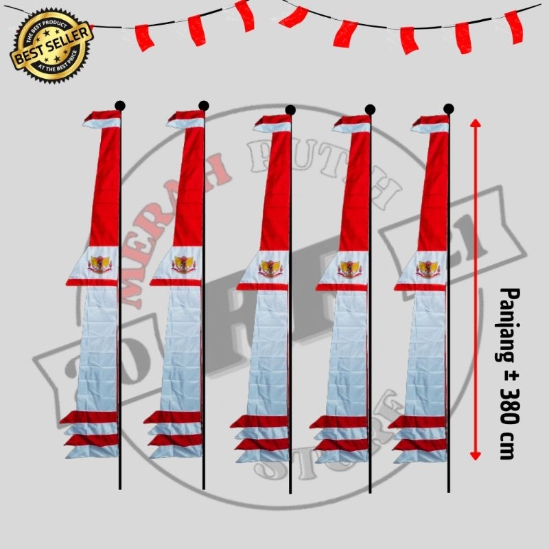 Jual BENDERA MERAH PUTIH SABLON GARUDA|bendera merah putih | Bendera umbul umbul gergazi [G-H ...