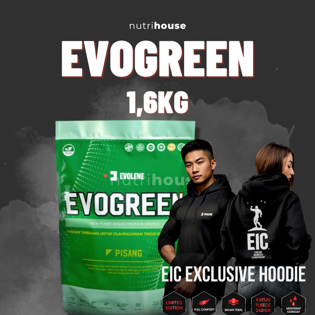 Jual Evolene Evogreen 1,65g 50 servings EVO GREEN Vegan Protein ...