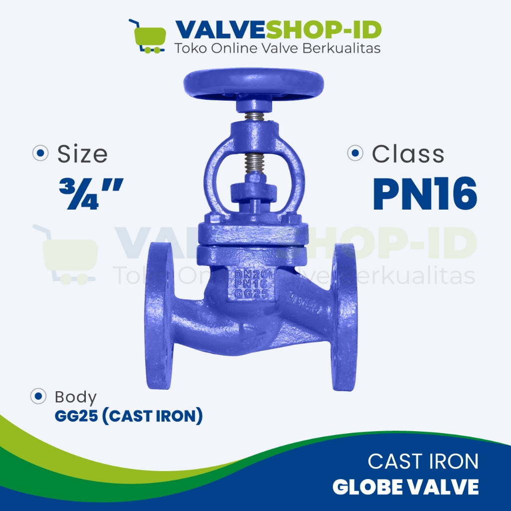 Jual Globe Valve DN20 3/4" PN16 GG25 | Shopee Indonesia