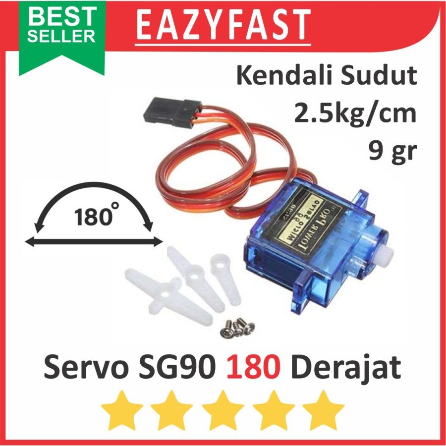 Jual Motor Servo RC SG90 180 Degree Sudut Derajat Drajat 9 G Gram 9g ...