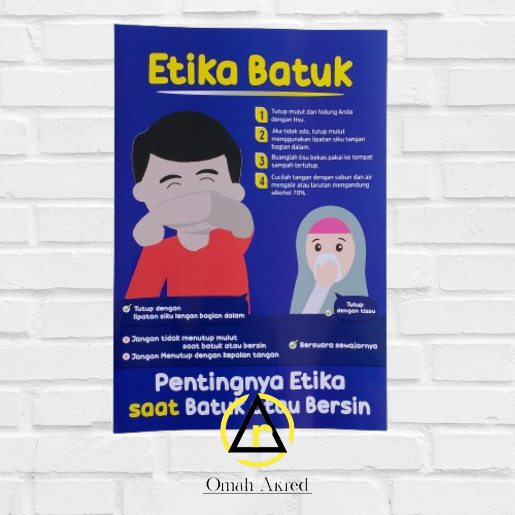 Jual Poster Etika Batuk - Etika Batuk Yang Benar - Poster Kesehatan ...