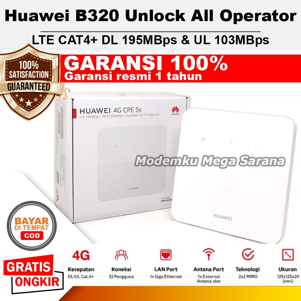 Jual Modem Wifi 4G Huawei B320 CPE Router Unlock All Operator Pengganti ...