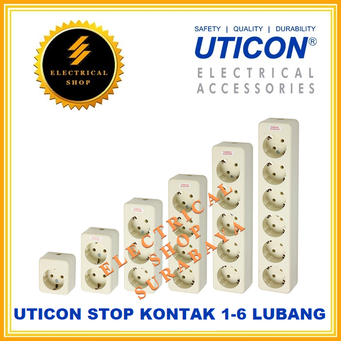 Jual UTICON STOP KONTAK 1 2 3 4 5 6 LUBANG (GROSIR) 2P ARDE LOBANG ST ...