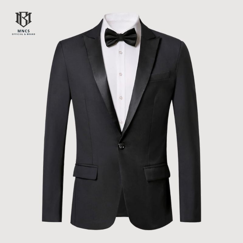 Jual MNCS Men's Suit Jacket Black LA Series Slim Fit Formal Satu ...