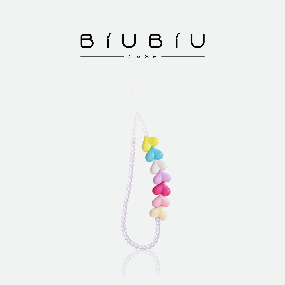 Jual BIU BIU CASE Fashion Universal Phone Chain Ins Love Heart Bow-Knot ...