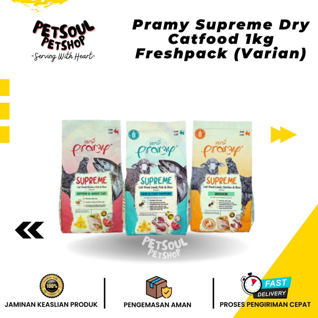Jual Pramy Supreme Cat Food 900g - 1kg Freshpack / Makanan Kering ...
