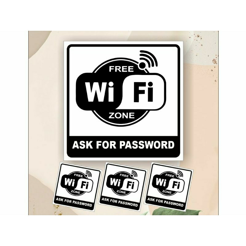 Jual Stiker free wifi zone. ask for pasword custom | Shopee Indonesia