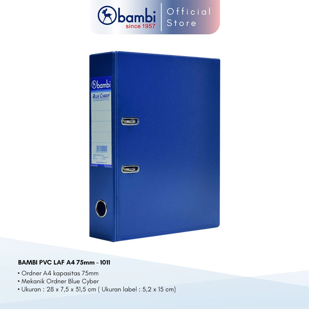 Jual Bambi Lever Arch File Ordner A4 All Color Jumbo Size 75 mm ...