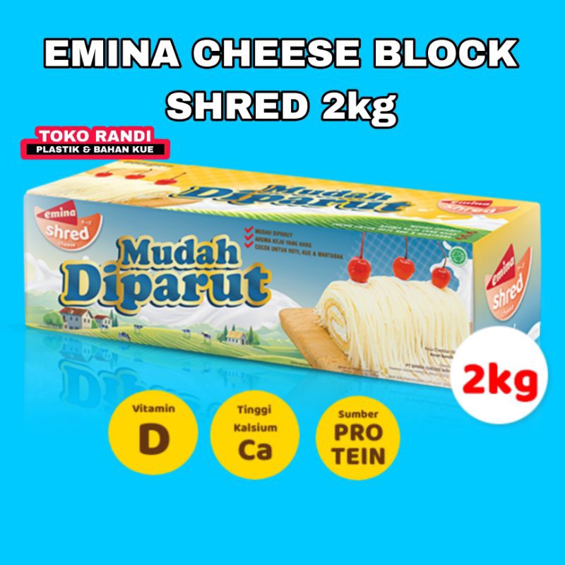 Jual EMINA CHEESE BLOCK SHRED 2kg + Gratis 2 Sendok | Shopee Indonesia
