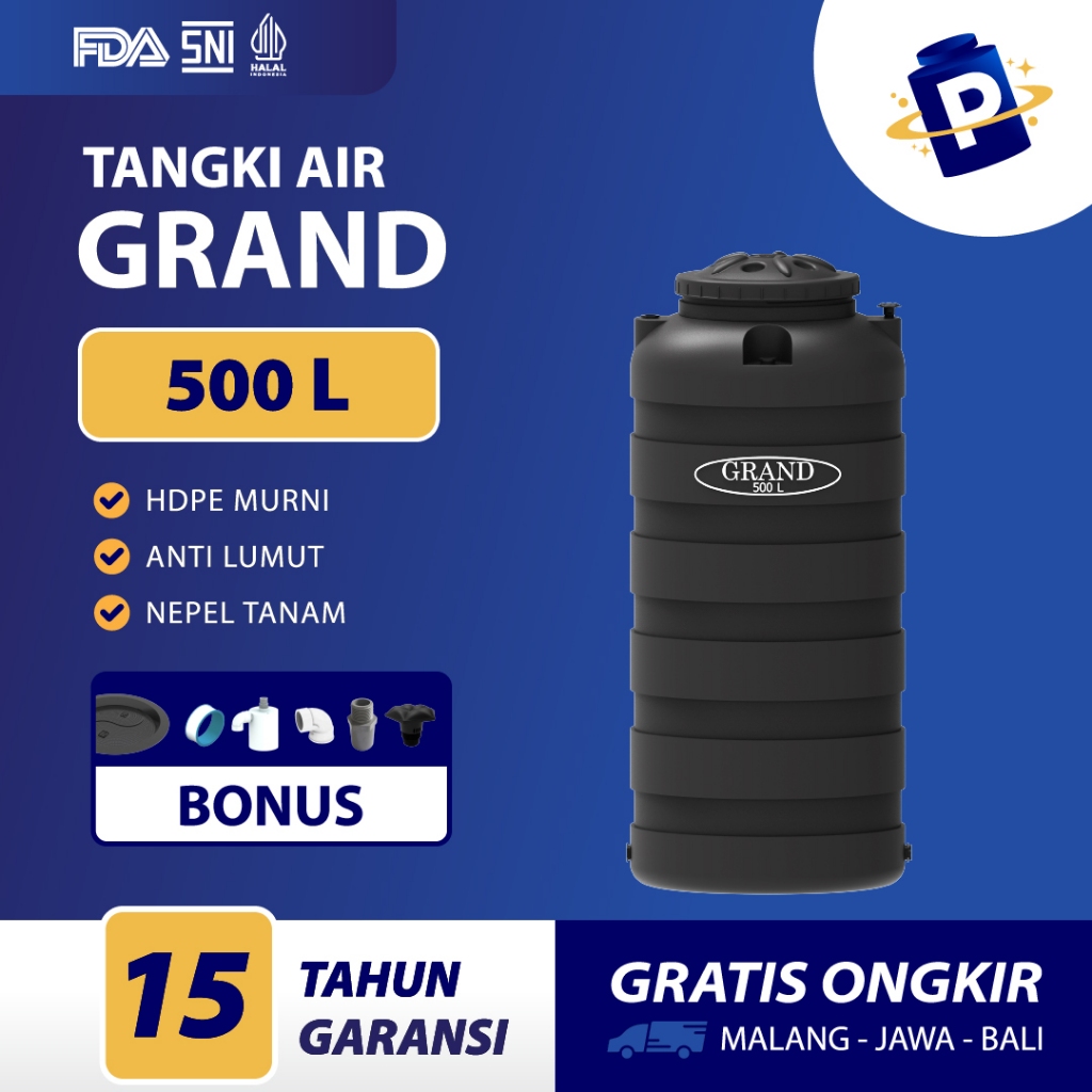 Jual Tandon Toren Tangki Air Slim Grand 500 L Anti Lumut Halal Pertama ...