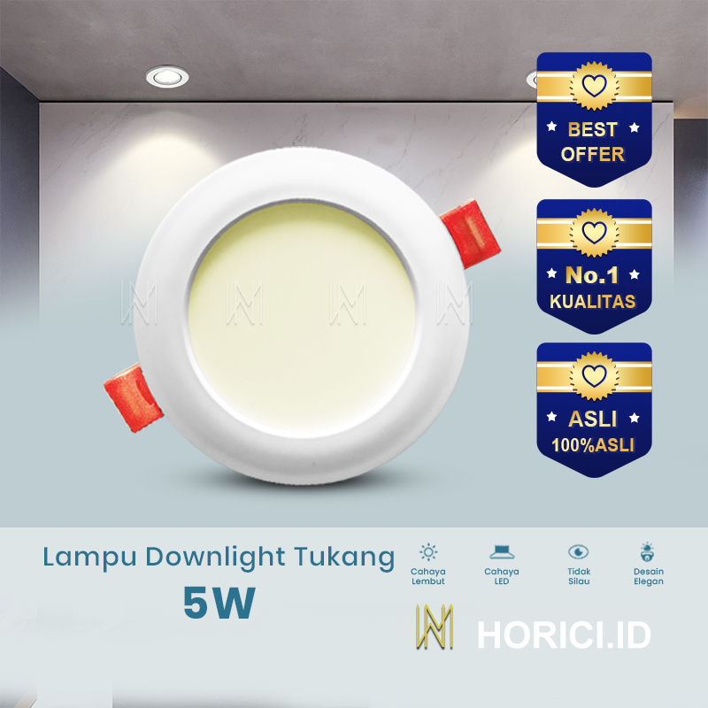 Jual MEREK HORICI ASLI FULL TERANG 5W LAMPU DOWNLIGHT LED PLAFON 5 WATT ...