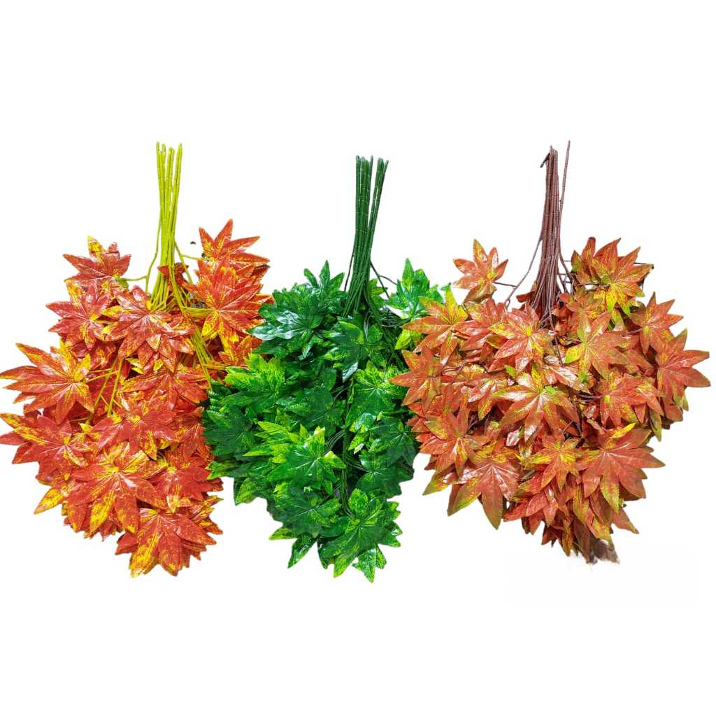 Jual Daun Mapel Bintang Jumbo Plastik Palsu Artificial Plastik 12 Pcs 1 ...