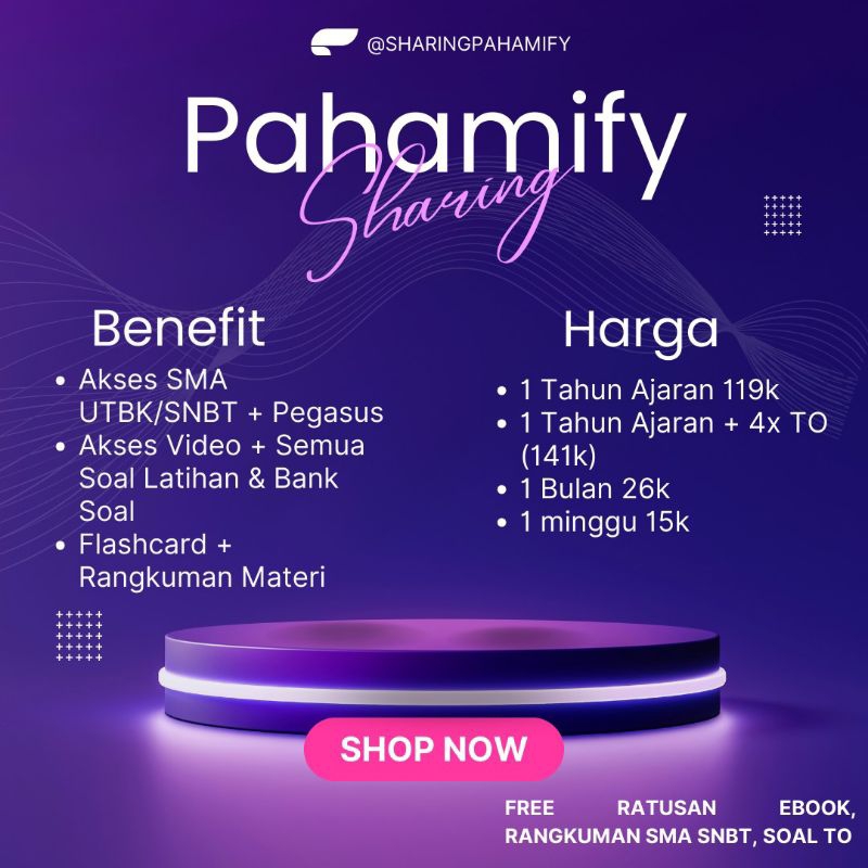 Jual Sharing Akun Pahamify SNBT SMA 2025 | Shopee Indonesia