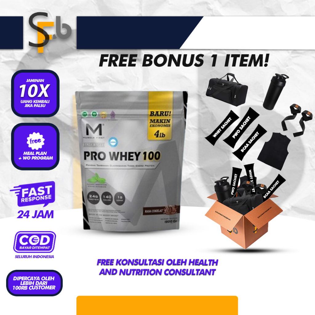 Jual M1 Muscle First Pro Whey 100 4 Lbs 45 Serving Tinggi Protein ...