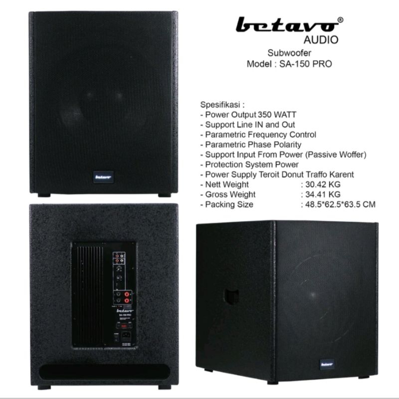 Jual Speaker Subwoofer Aktif Betavo Audio SA150 / SA 150 Original 15 ...