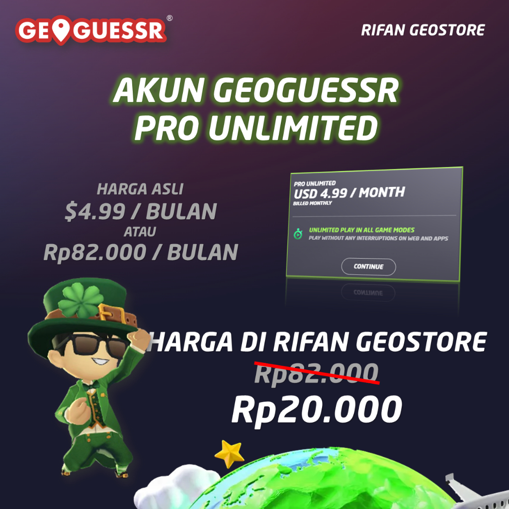 Jual GeoGuessr Pro Unlimited | 1 - 12 Bulan | Shopee Indonesia