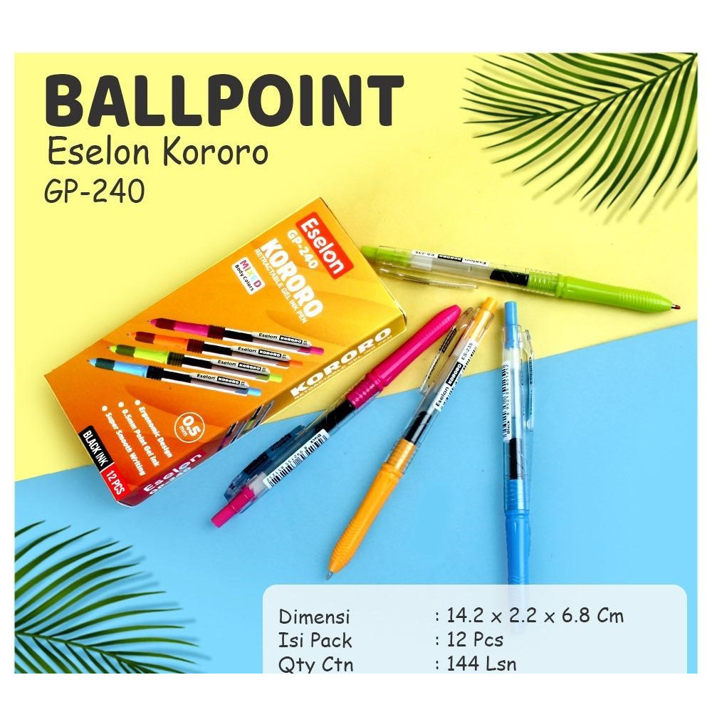 Jual Pulpen Gel Cetrek ESELON KORORO Tinta Hitam 0.5 mm Ballpoint Pen ...