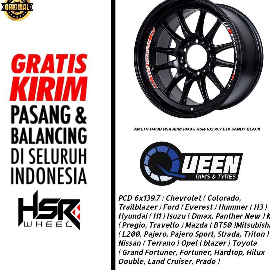 Jual Velg racing R18 Buat Fortuner Pajero Hilux Mux HSR Ameth Full ...