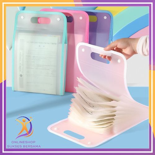Jual OSB Tas file Handle Warna Transparan Anti Air Multi Layer Folder ...
