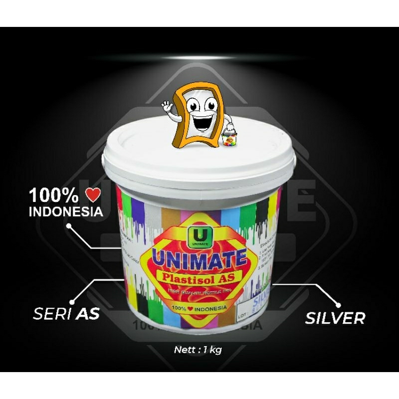 Jual Tinta sablon Unimate Plastisol AS Silver @1kg | Shopee Indonesia